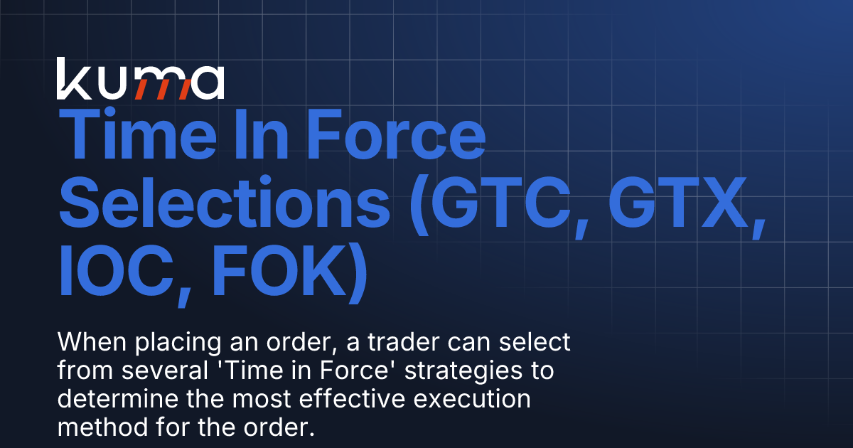 Time In Force Selections (GTC, GTX, IOC, FOK) | Kuma Docs